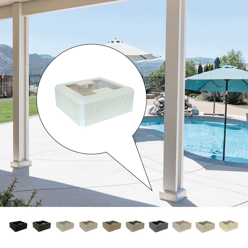 AlumaBase® H-Post Base Kit for Aluminum Patio Covers | Color Matched ...